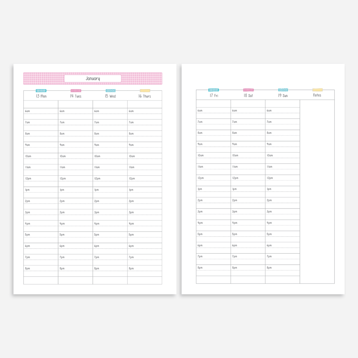 Weekly Base Pages 2026 | Binder Planner Inserts & Planner Refills ...
