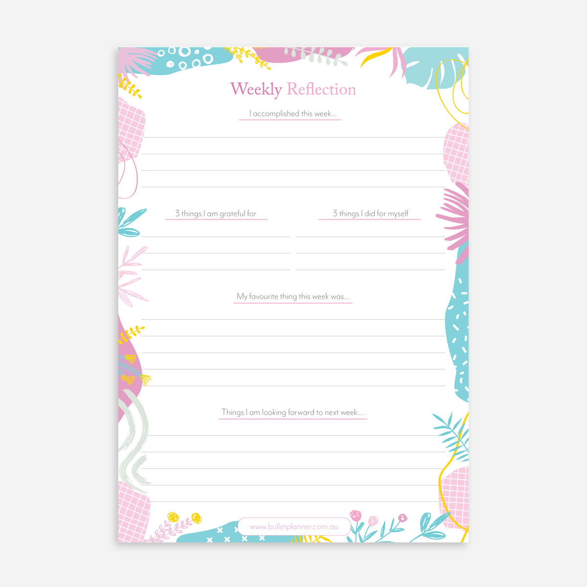 Weekly Reflection A5 Notepads – Bullet Planner